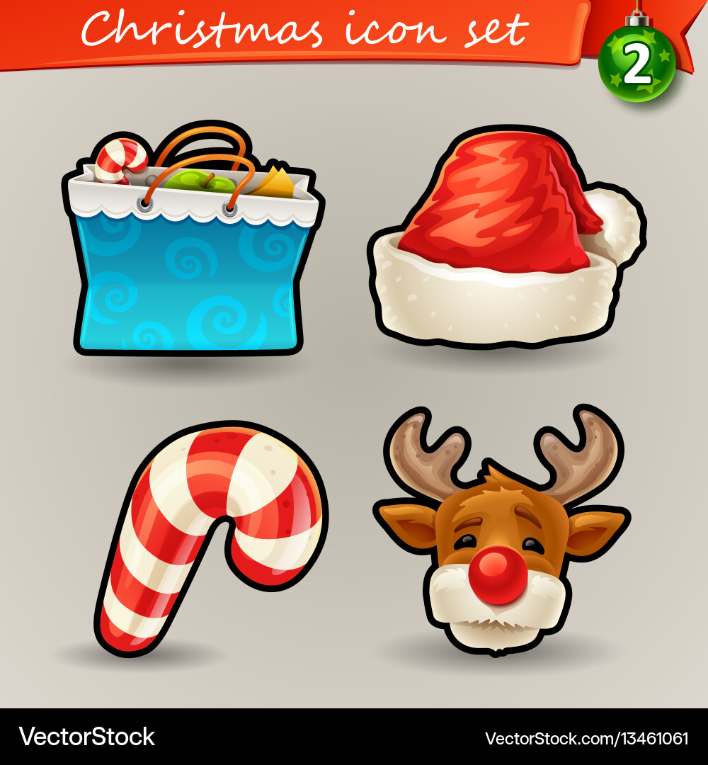 Funny christmas icons-2 Royalty Free Vector Image