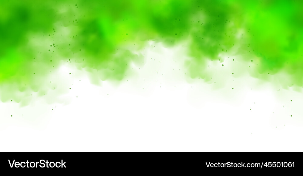 Green colorful smoke clouds isolated on white Vector Image