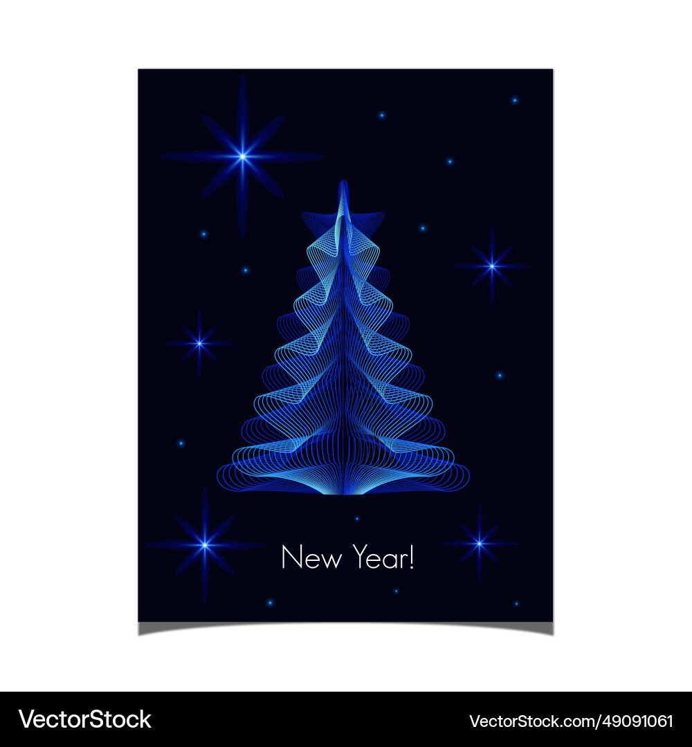 Greeting card with happy new year modern Vector Image