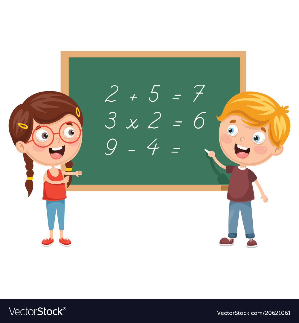 Kids Having Math Lesson Royalty Free Vector Image