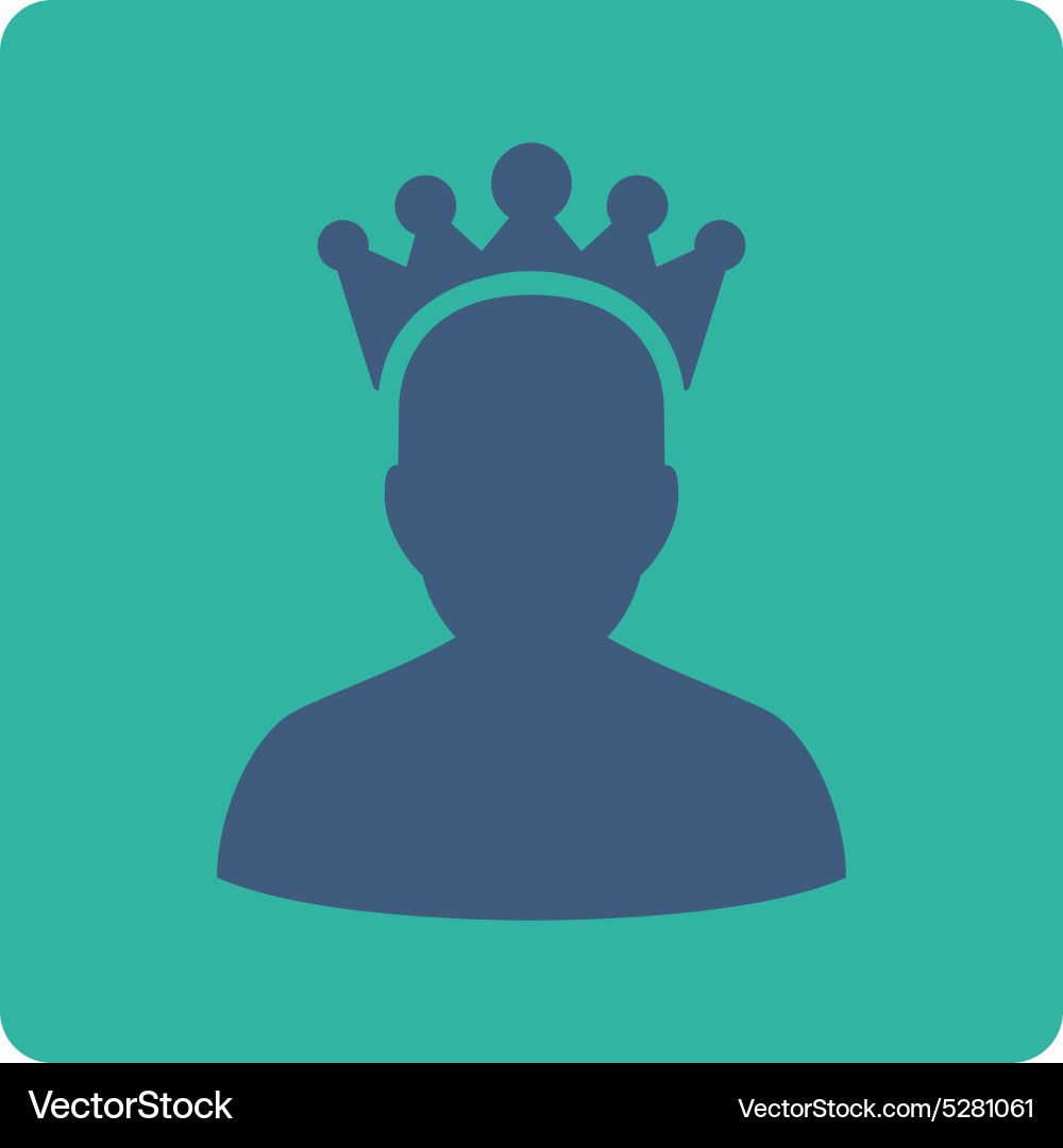 King icon from award buttons overcolor set Vector Image