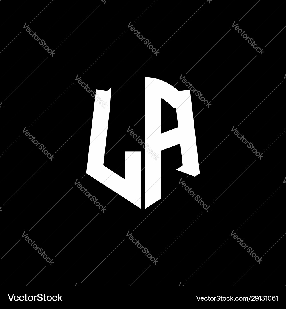 La monogram letter logo ribbon with shield style Vector Image