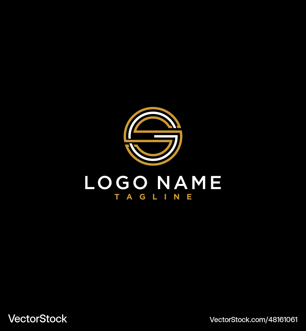 Letter sg or gs circle luxury abstract monogram Vector Image