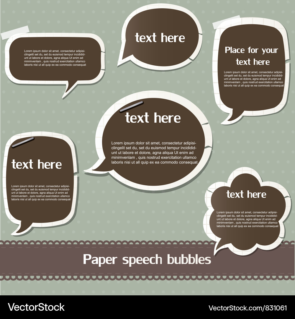 Paper speech bubbles Royalty Free Vector Image