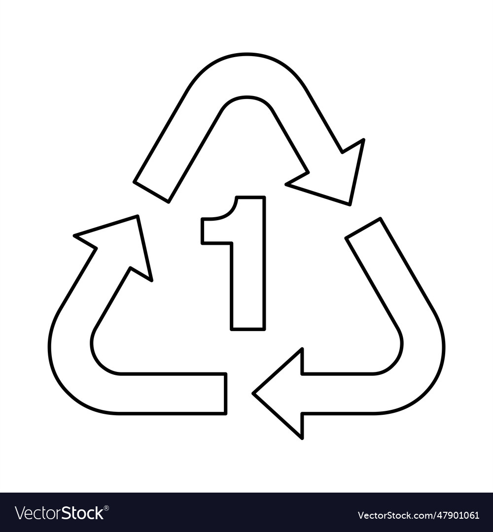 Plastic recycle symbol pet 1 Royalty Free Vector Image