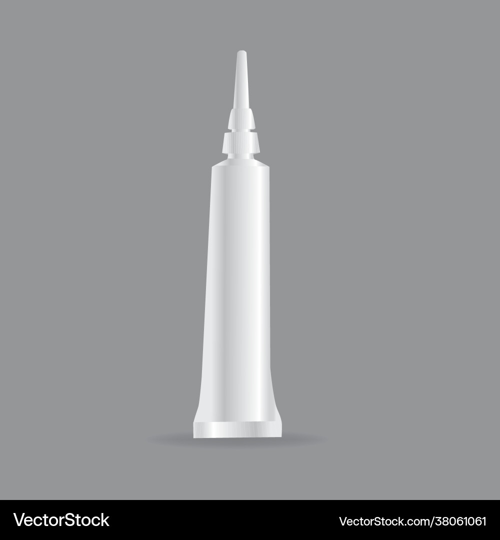 Plastic tube with a long on gray Royalty Free Vector Image