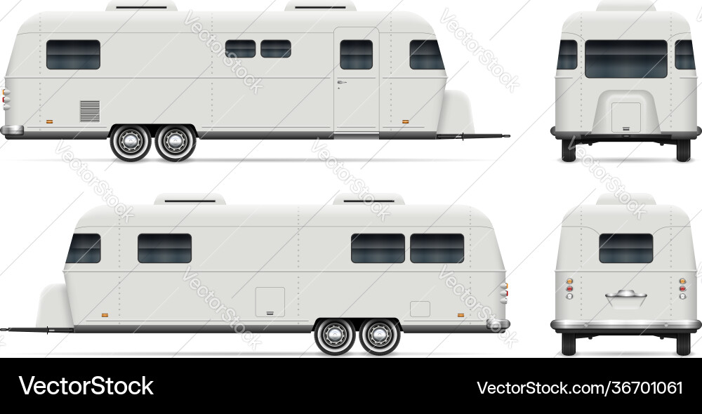 Rv trailer mockup Royalty Free Vector Image - VectorStock