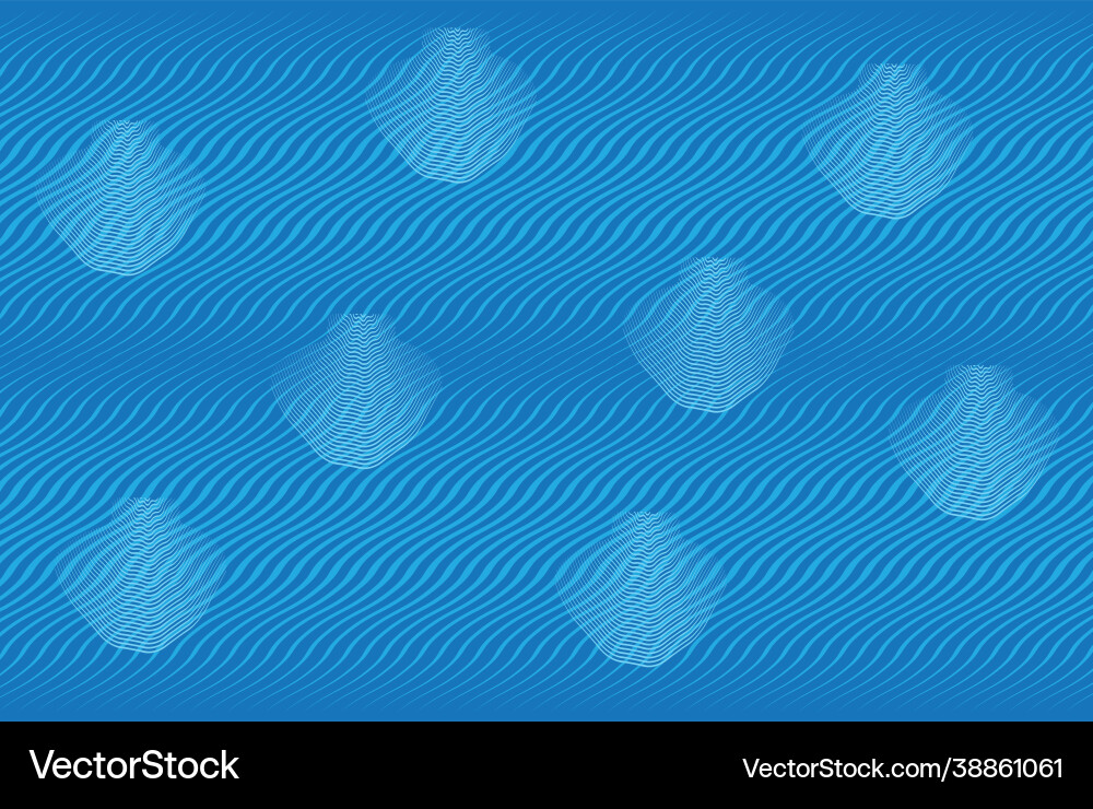 Sea scallops seamless wave curve abstract Vector Image