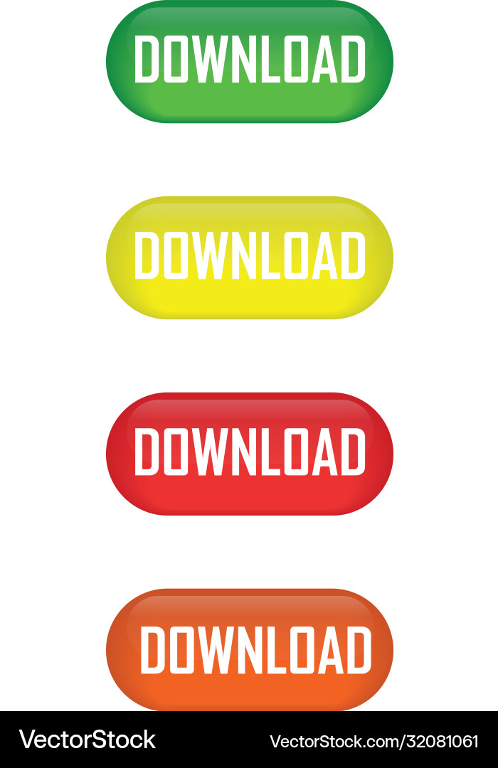 Set glossy button download icons for your Vector Image