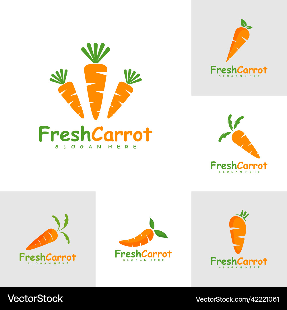 Set of carrot logo design creative Royalty Free Vector Image