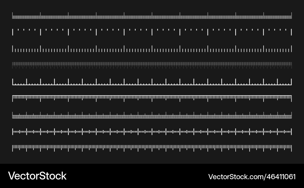 Various measurement scales with divisions Vector Image
