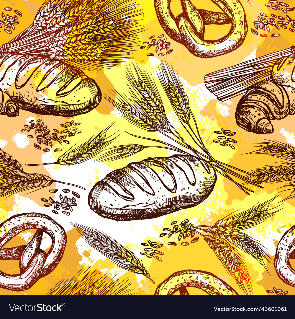 Wheat seamless pattern Royalty Free Vector Image