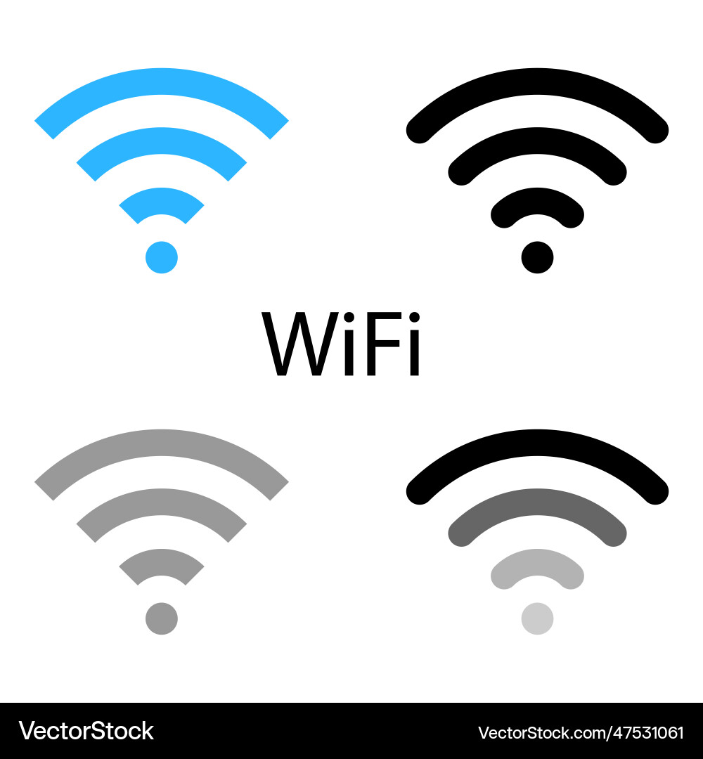 Wireless and wifi icons network symbol Royalty Free Vector
