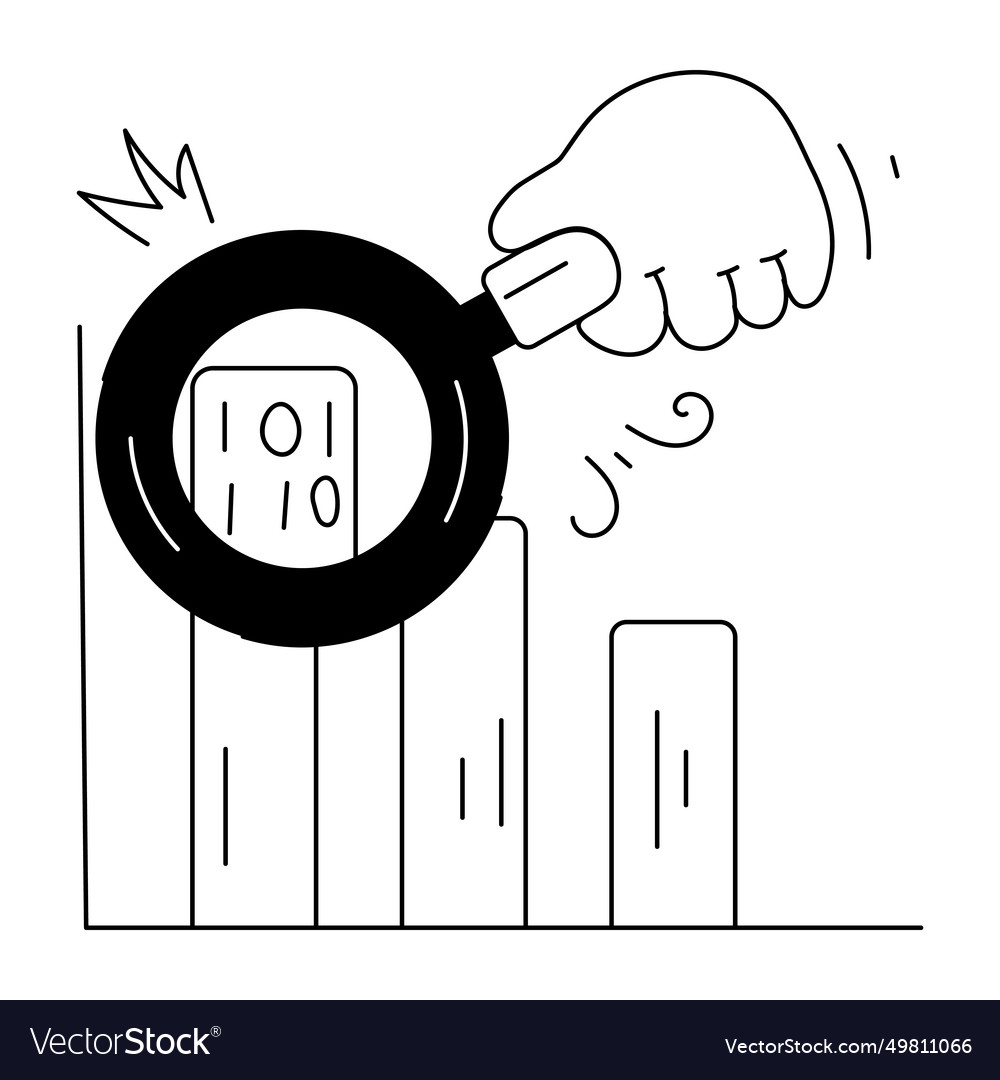 Binary Analysis Hand Drawn Mini Royalty Free Vector Image