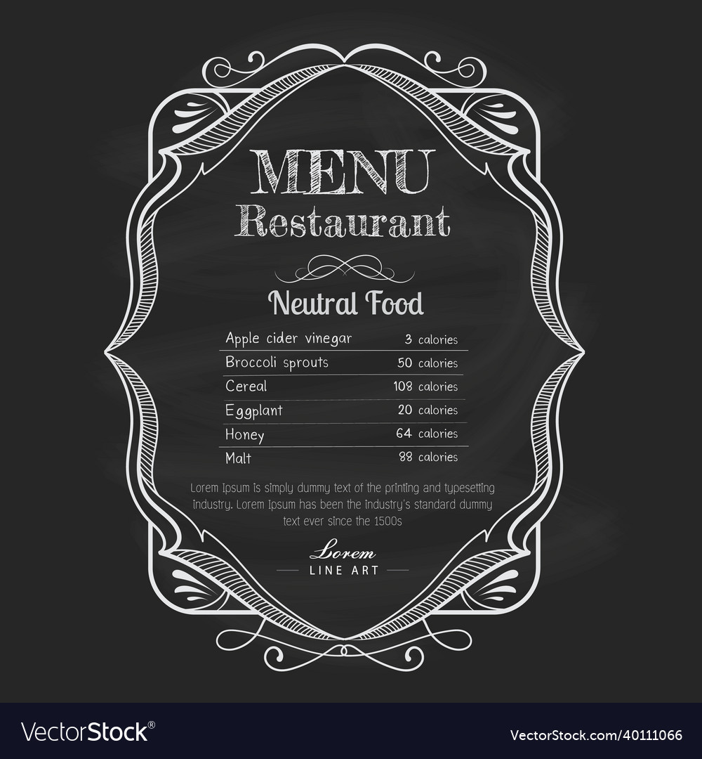 Blackboard restaurant menu vintage hand drawn Vector Image