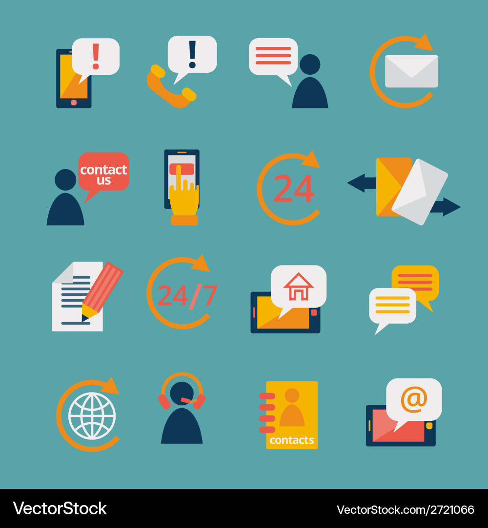 Contact us service icons Royalty Free Vector Image