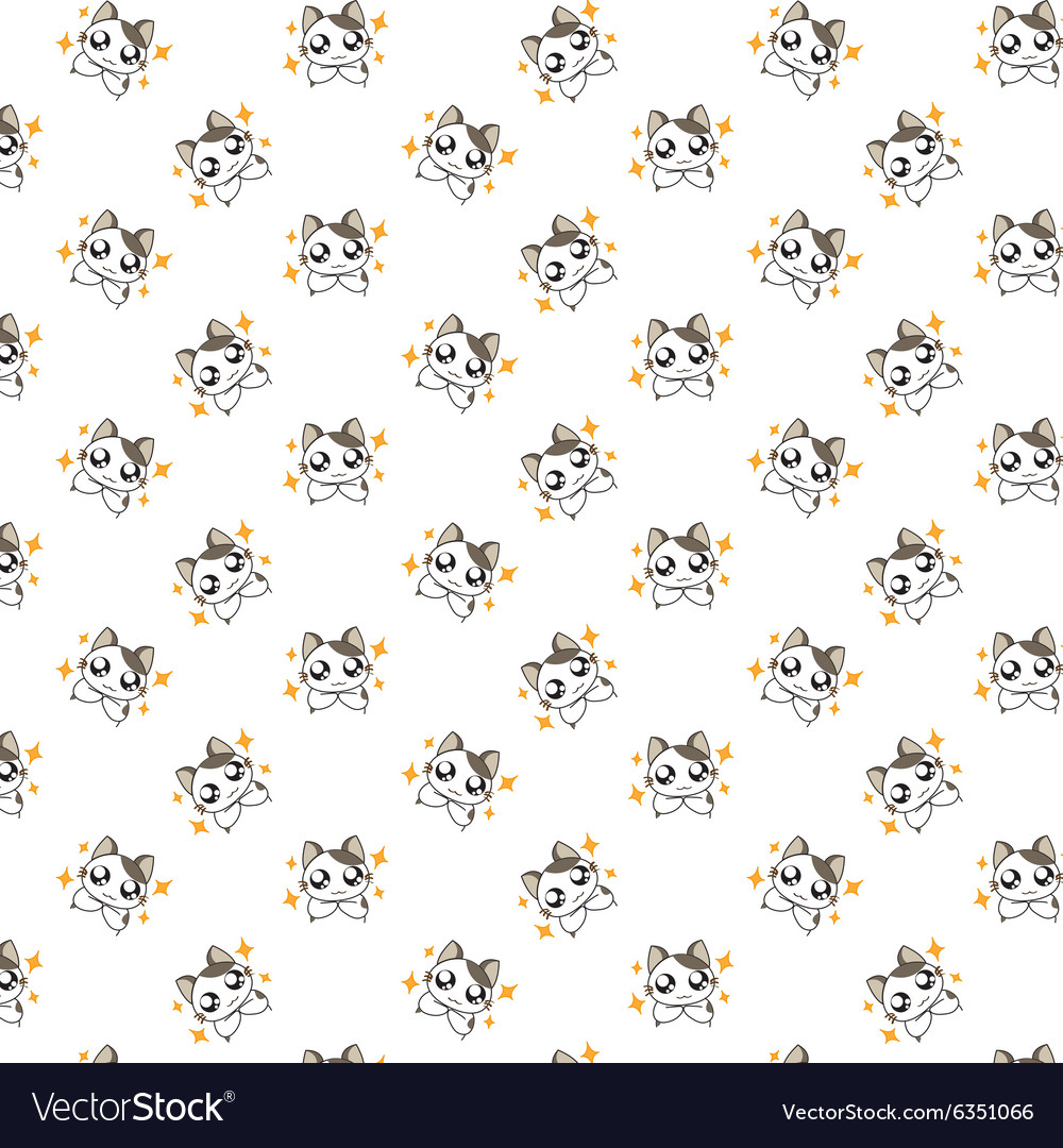 Cute Cartoon Cats Pattern Royalty Free Vector Image