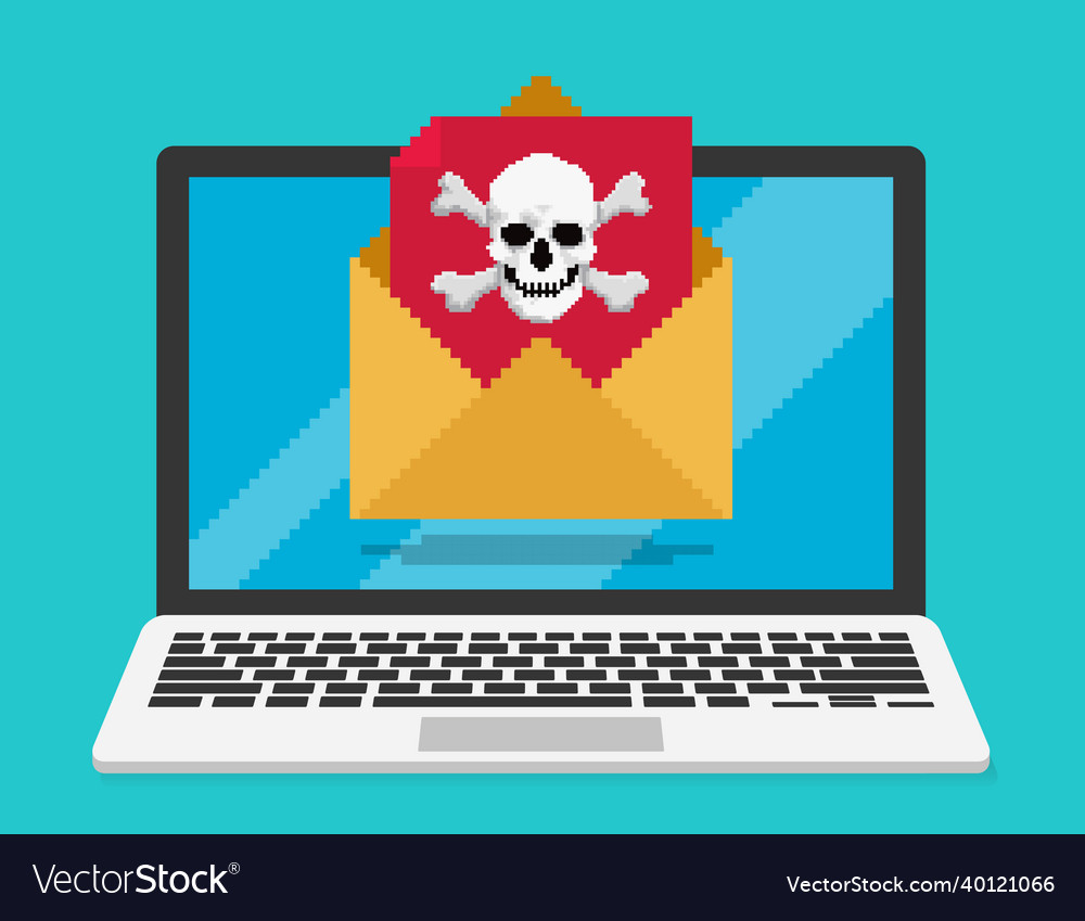 Email with computer virus Royalty Free Vector Image