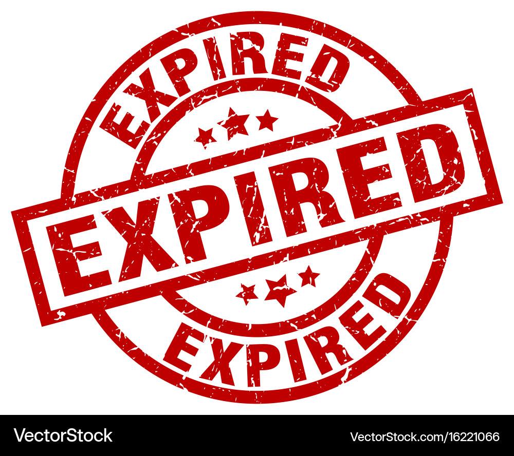Expired round red grunge stamp Royalty Free Vector Image