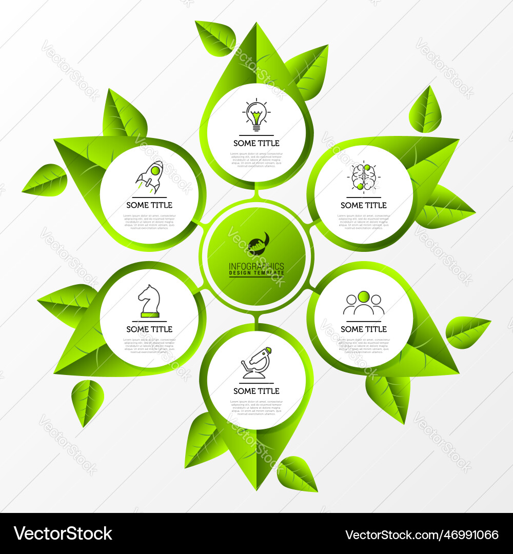 Infographic design template nature concept with 6 Vector Image