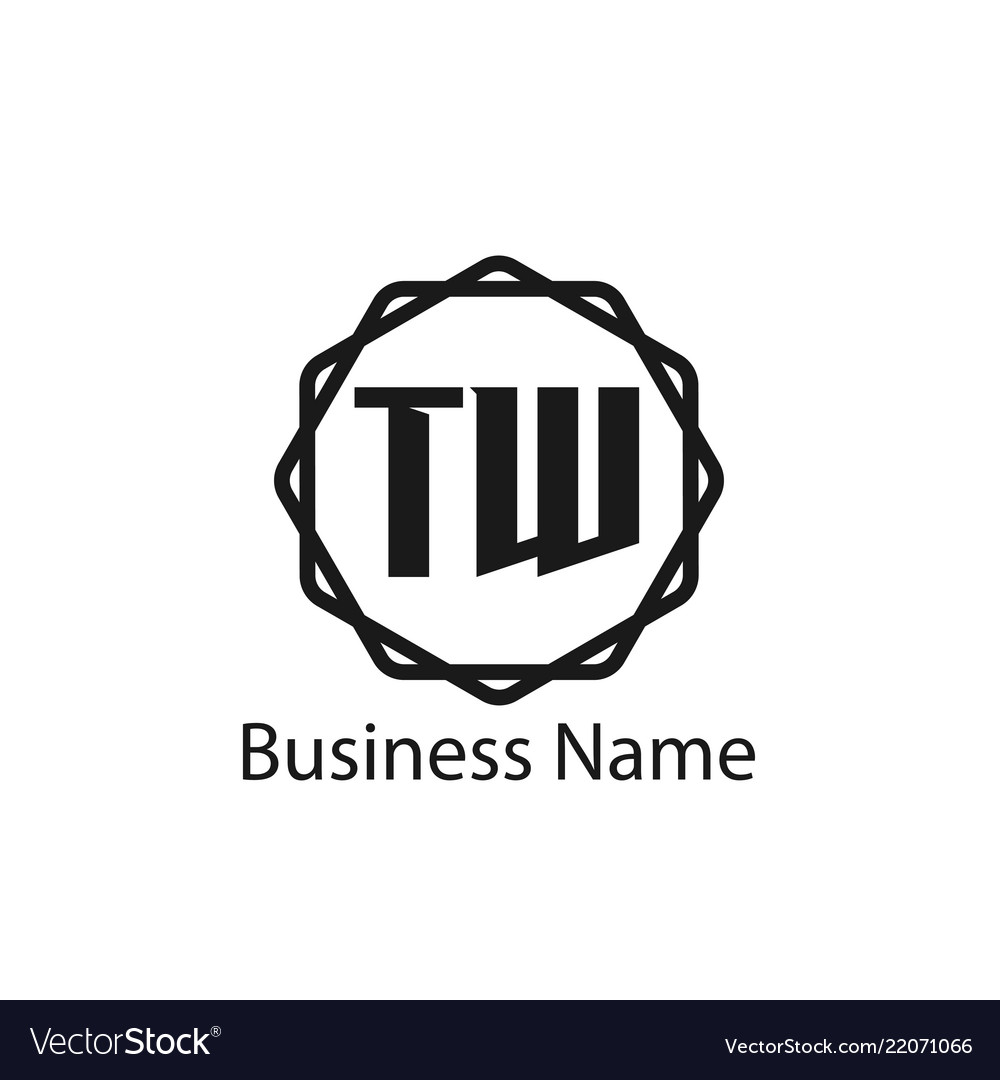 Initial letter tw logo template design Royalty Free Vector