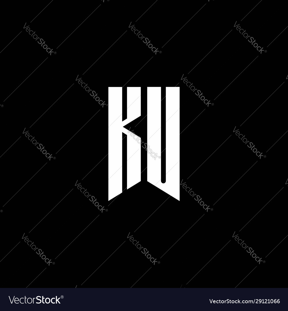 Ku logo monogram with emblem style isolated Vector Image