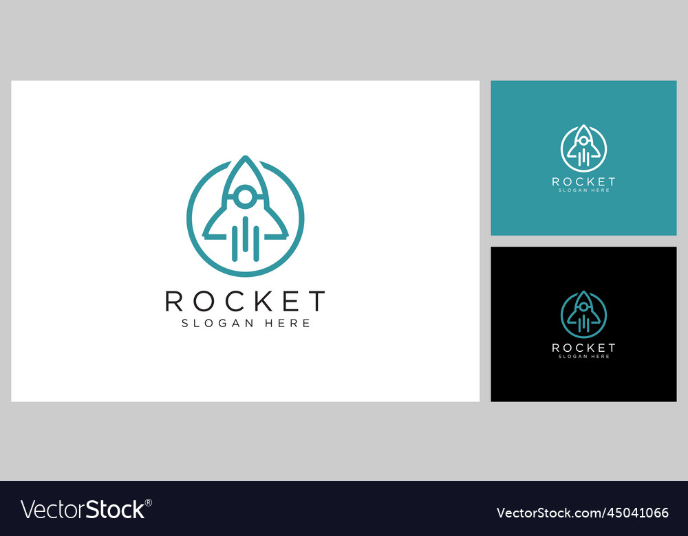 Rocket launch logo template Royalty Free Vector Image