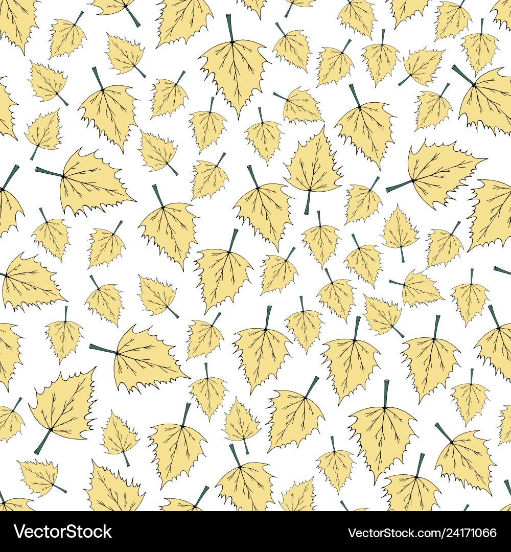 Seamless pattern with autumn leaves Royalty Free Vector