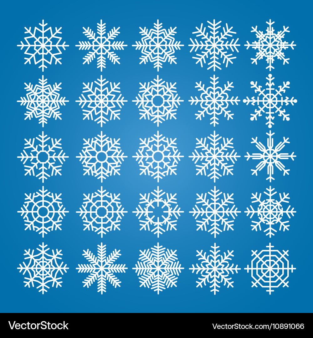 Snowflakes set pack of Royalty Free Vector Image