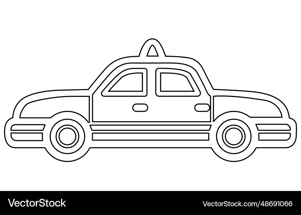 Taxi car outline Royalty Free Vector Image - VectorStock