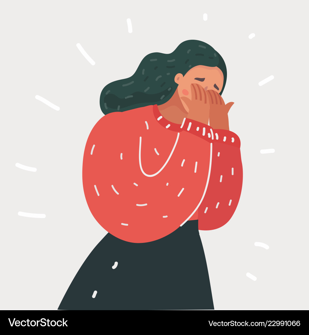Weeping woman emotions grief Royalty Free Vector Image