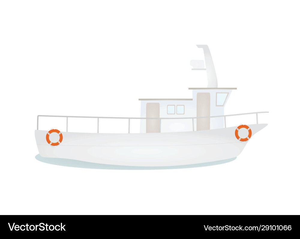 White fishing boat Royalty Free Vector Image - VectorStock