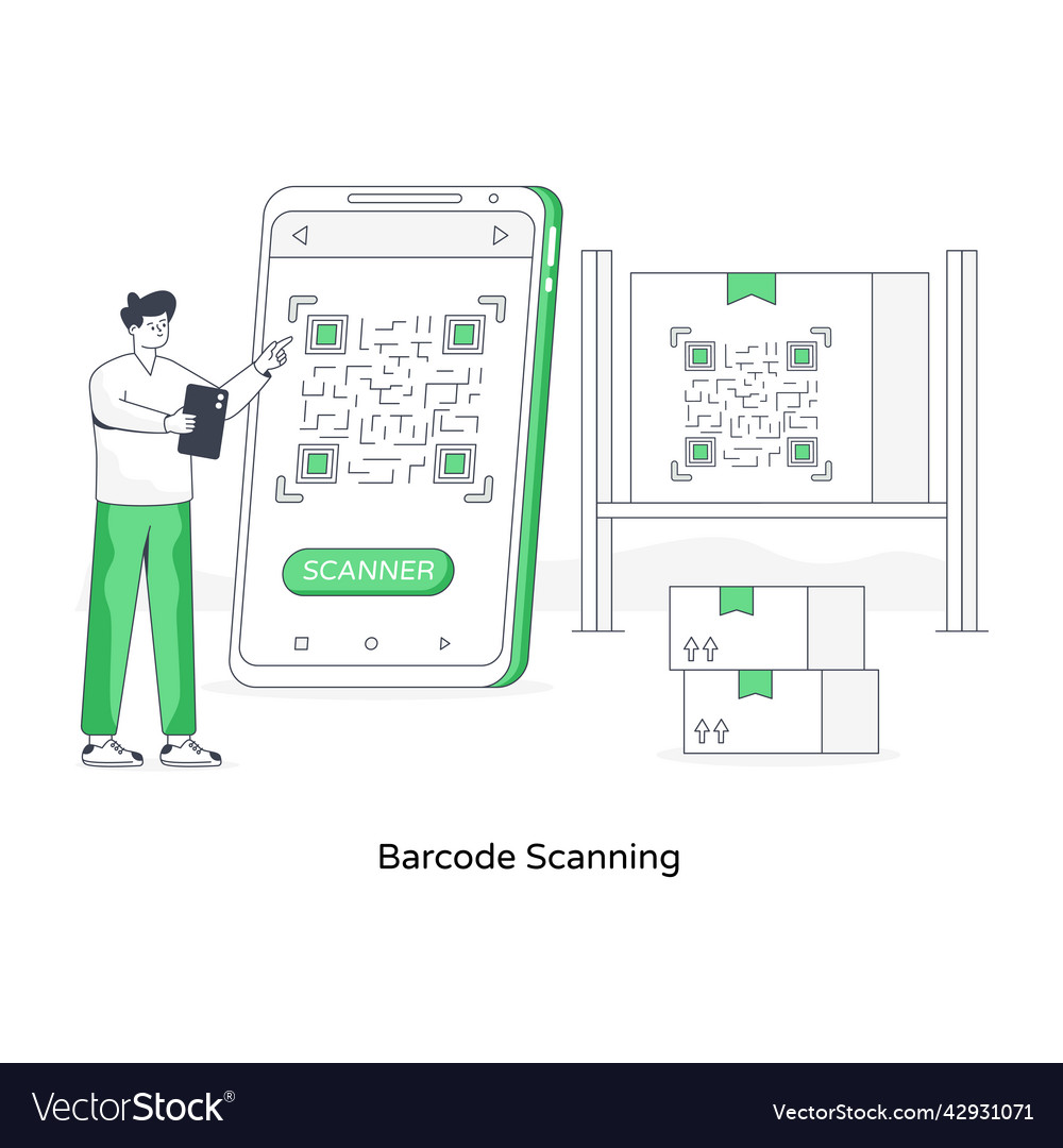 Barcode scanning Royalty Free Vector Image - VectorStock
