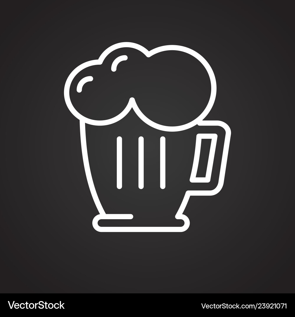 Beer outline icon on black background for graphic Vector Image
