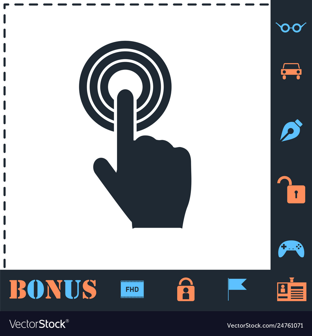 Click icon flat Royalty Free Vector Image - VectorStock