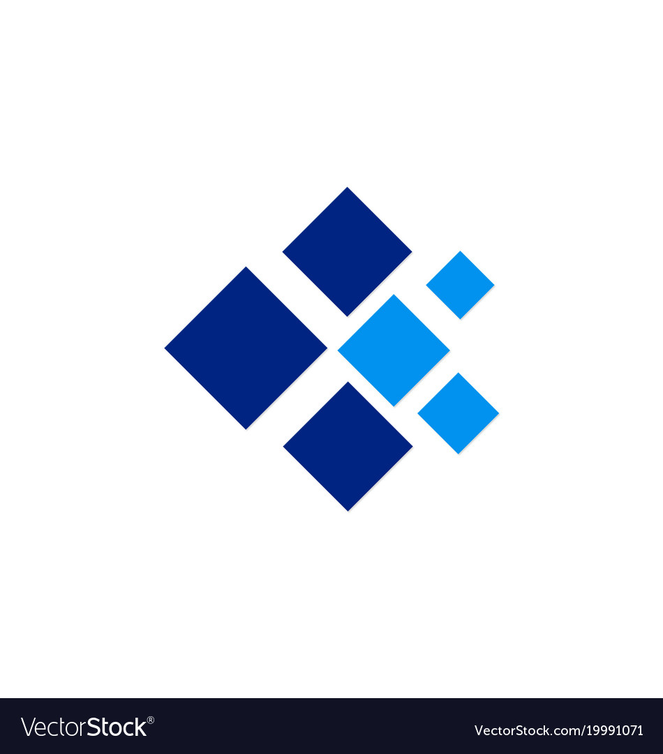 Data technology square logo Royalty Free Vector Image