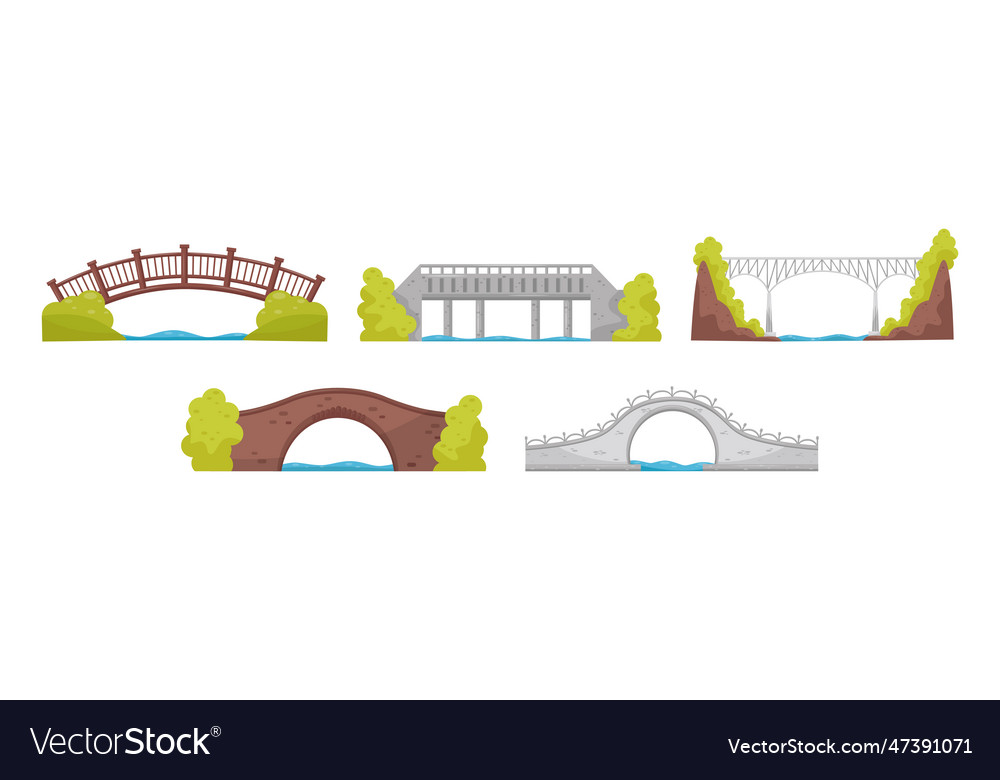 Different bridge as structure for spanning Vector Image Different bridge as structure for spanning Vector Image