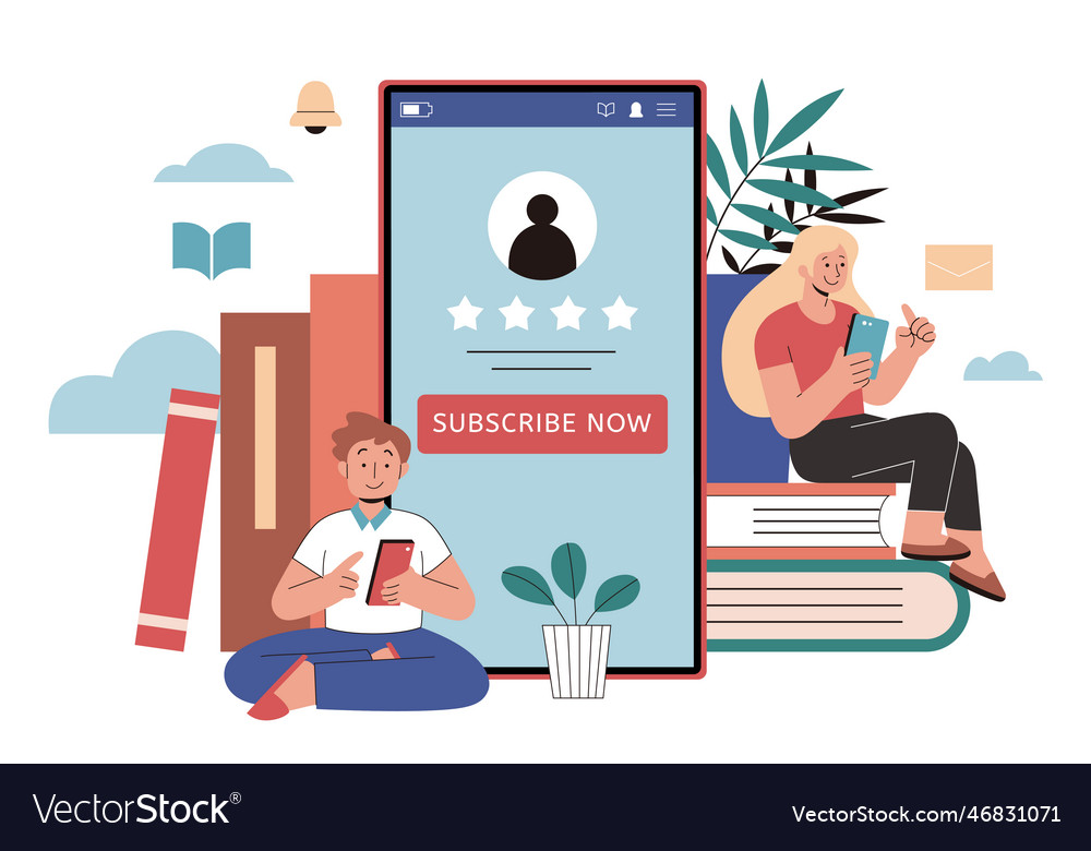 Educational content subscription Royalty Free Vector Image