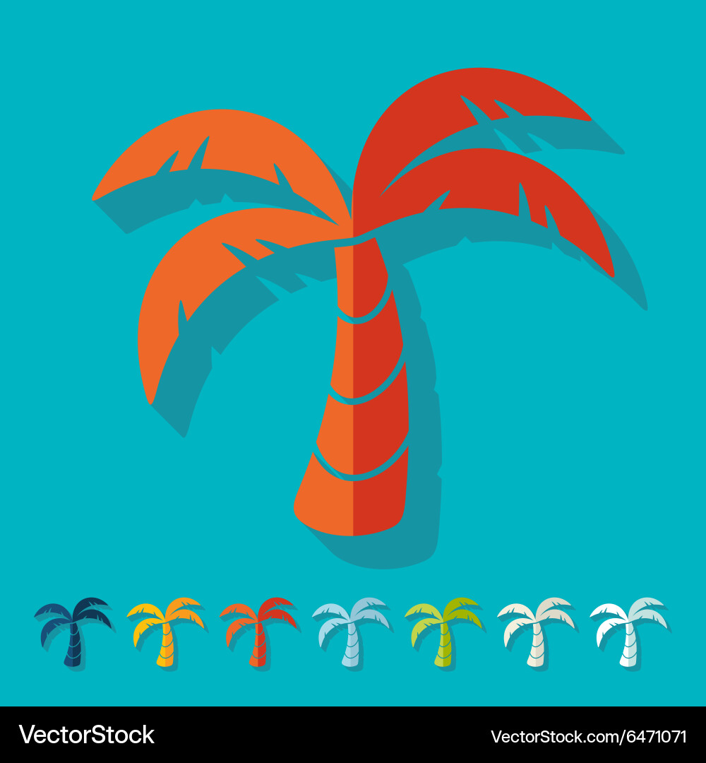 Flat design palm Royalty Free Vector Image - VectorStock