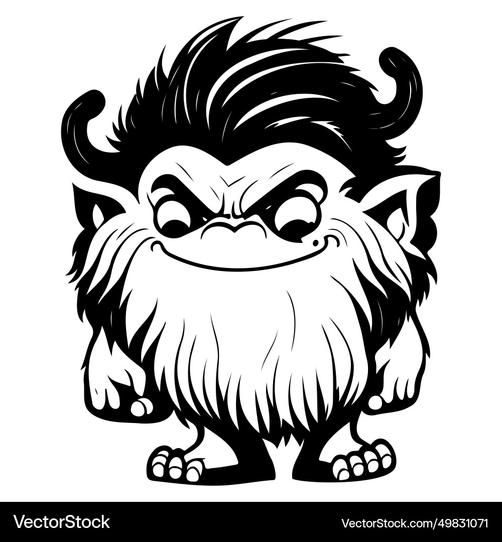 Halloween troll scary sketch hand draw Royalty Free Vector