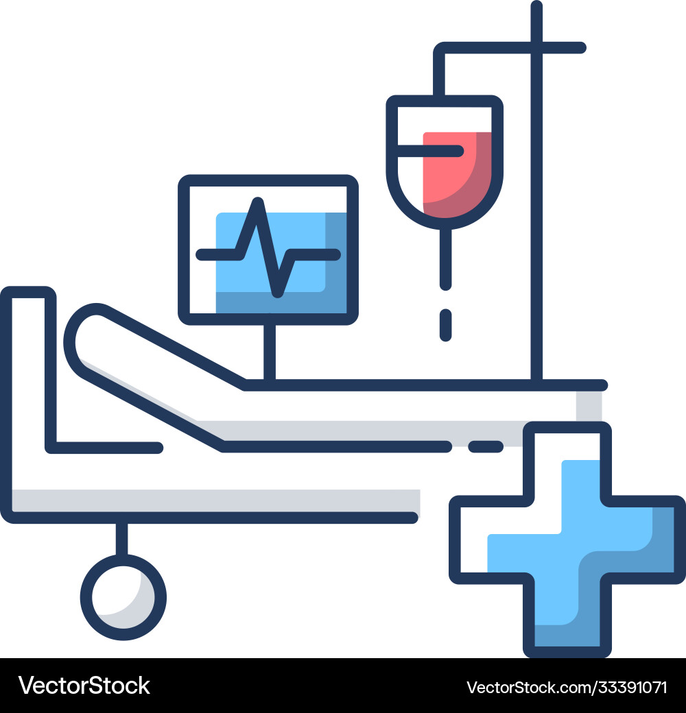 Intensive care rgb color icon Royalty Free Vector Image