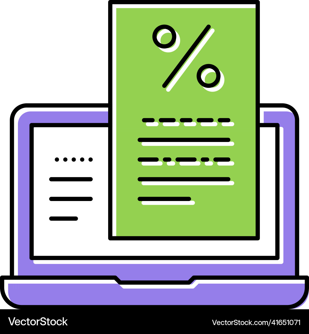 Internet mortgage payment advice color icon Vector Image
