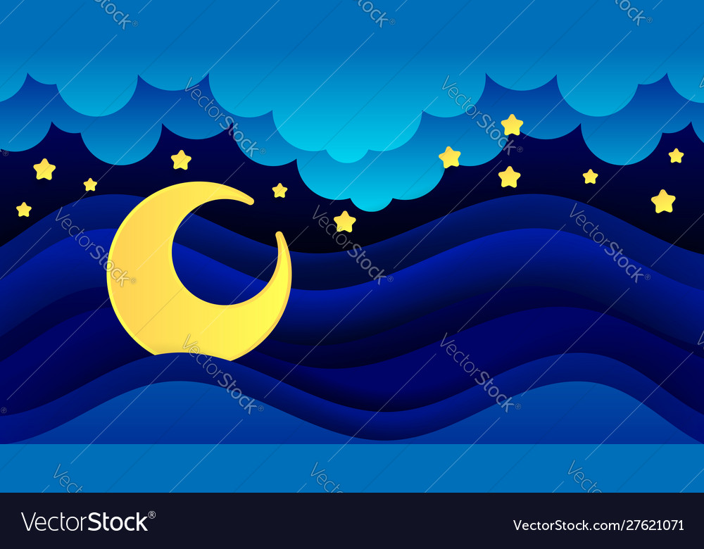 Magic with moon and different elements space Vector Image