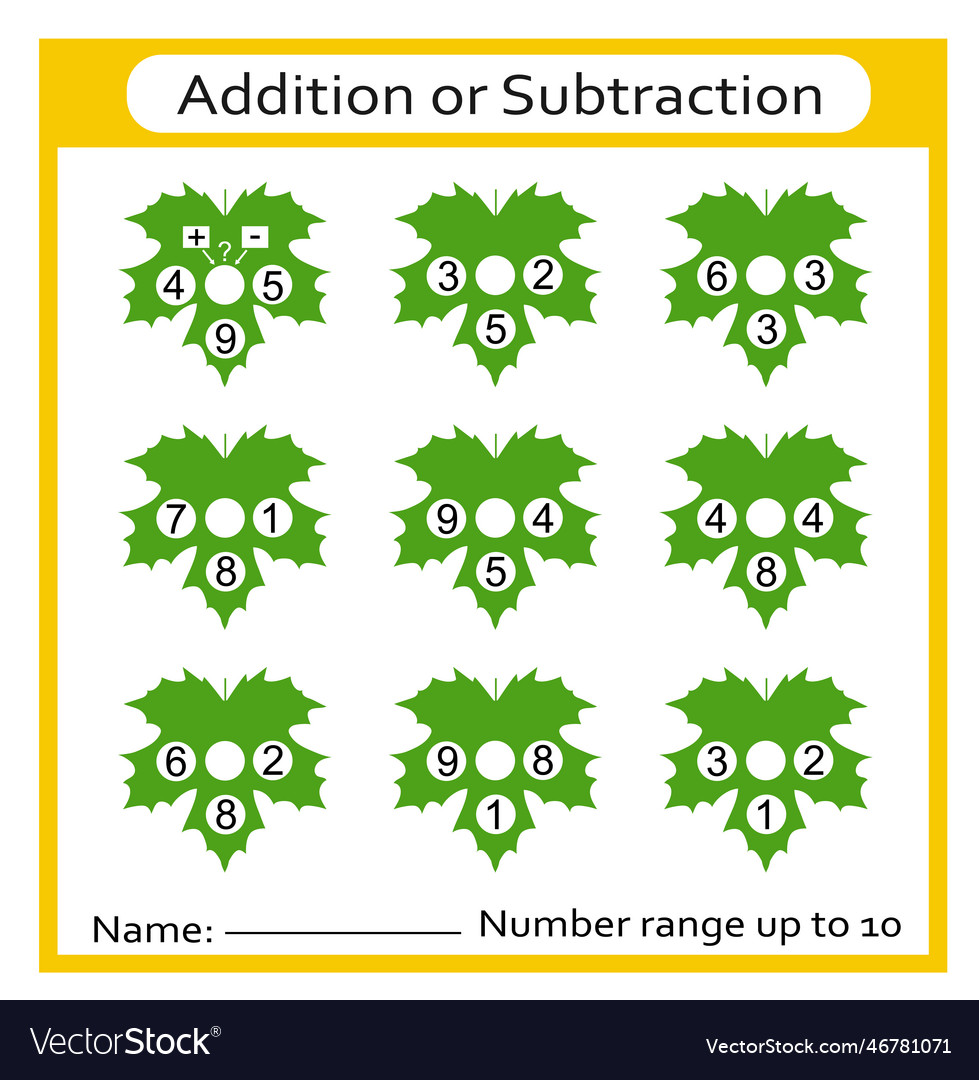 Math activity for kids developing numeracy Vector Image