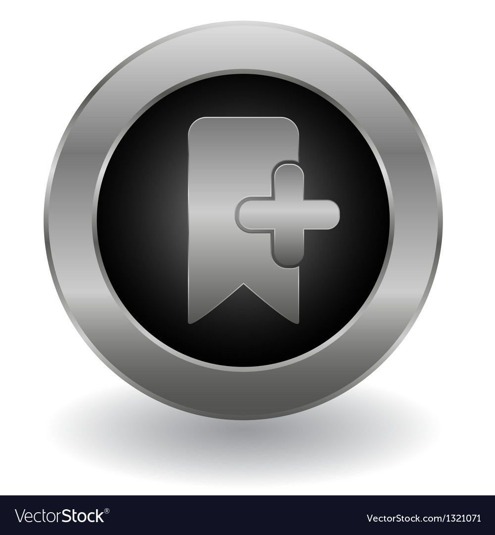 Metallic bookmark button Royalty Free Vector Image