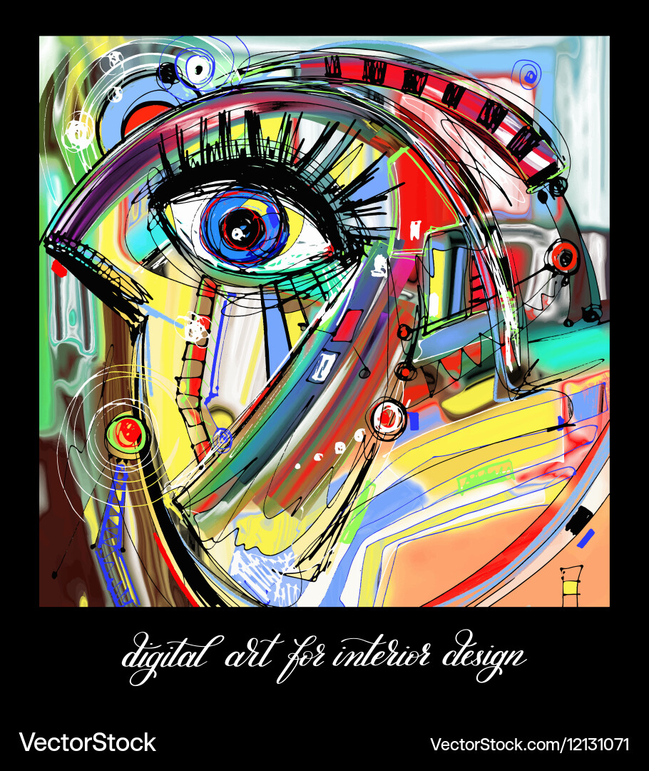 Original contemporary digital abstract painting Vector Image