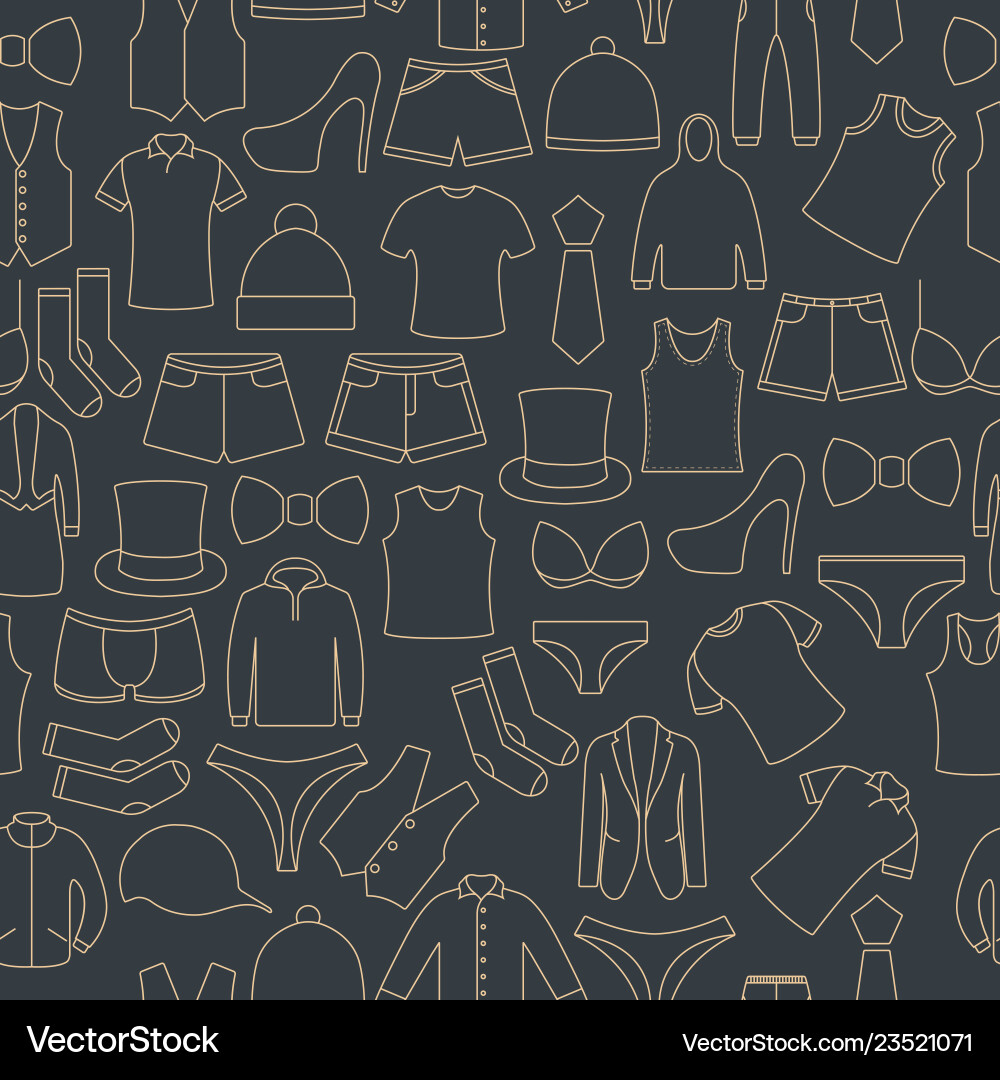 Seamless pattern from a set of clothes icons Vector Image