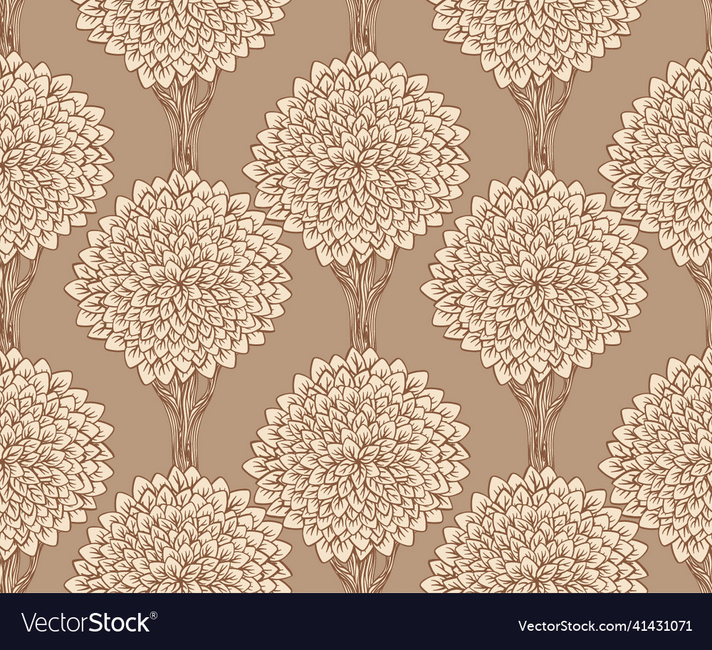 Seamless pattern with trees Royalty Free Vector Image