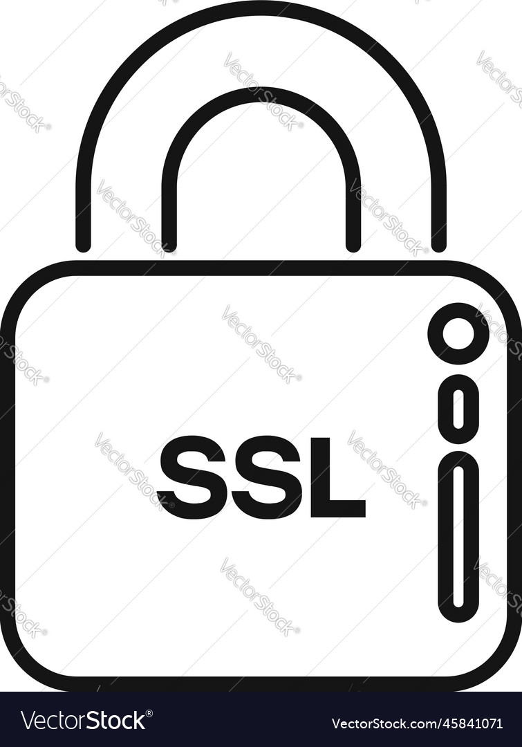 Ssl certificate padlock icon outline Royalty Free Vector Ssl certificate padlock icon outline Royalty Free Vector