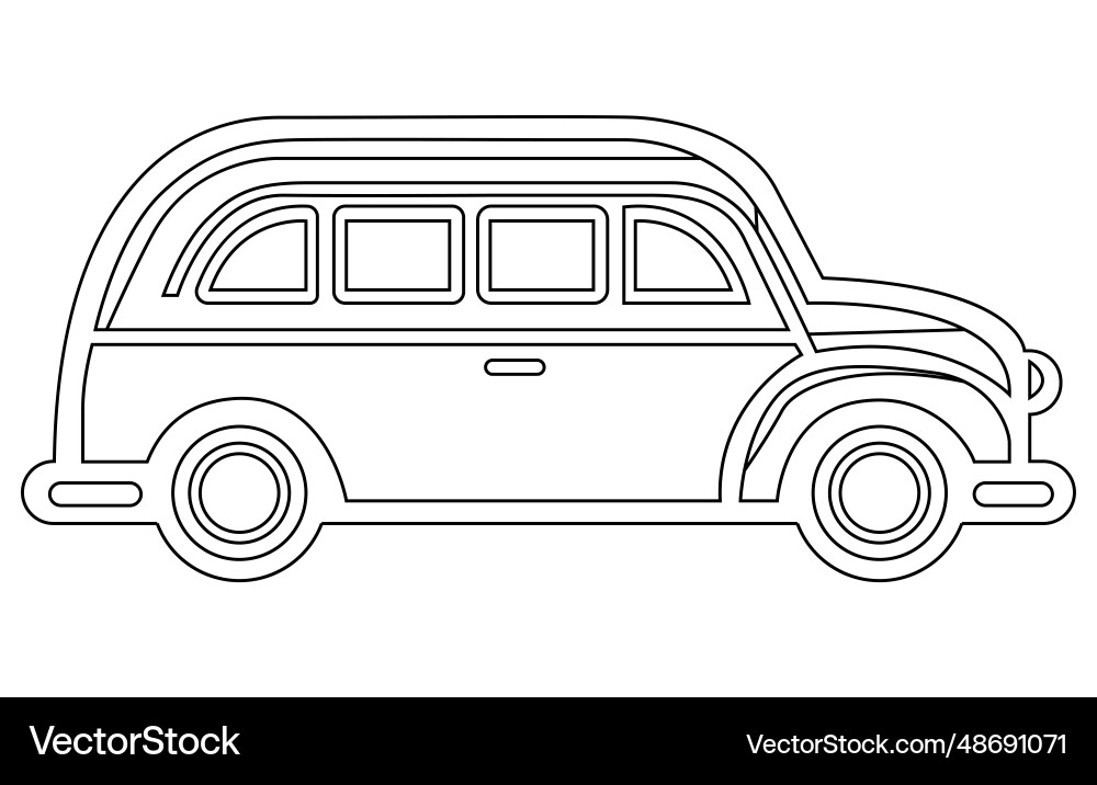 Taxi car outline Royalty Free Vector Image - VectorStock